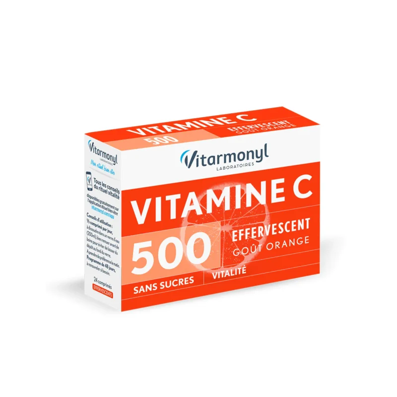 Vitarmonyl Vitamine C 500 Effervescent – Goût Orange – Everyoung-LB